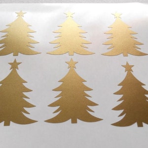 20 Gold Christmas Tree Stickers, Holiday Stickers, Christmas Envelope ...