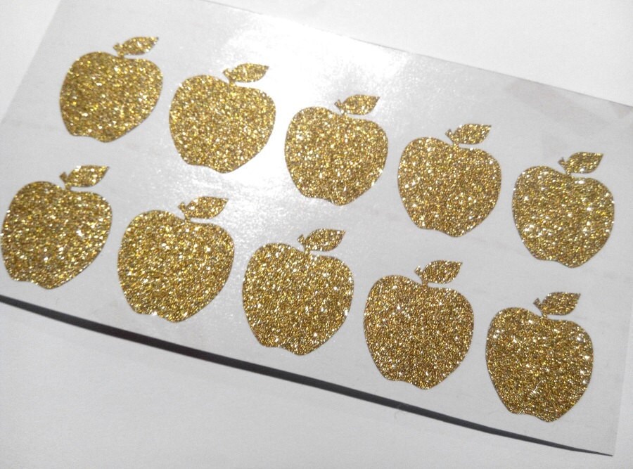 20 glitter apple stickers apple planner stickers apple | Etsy