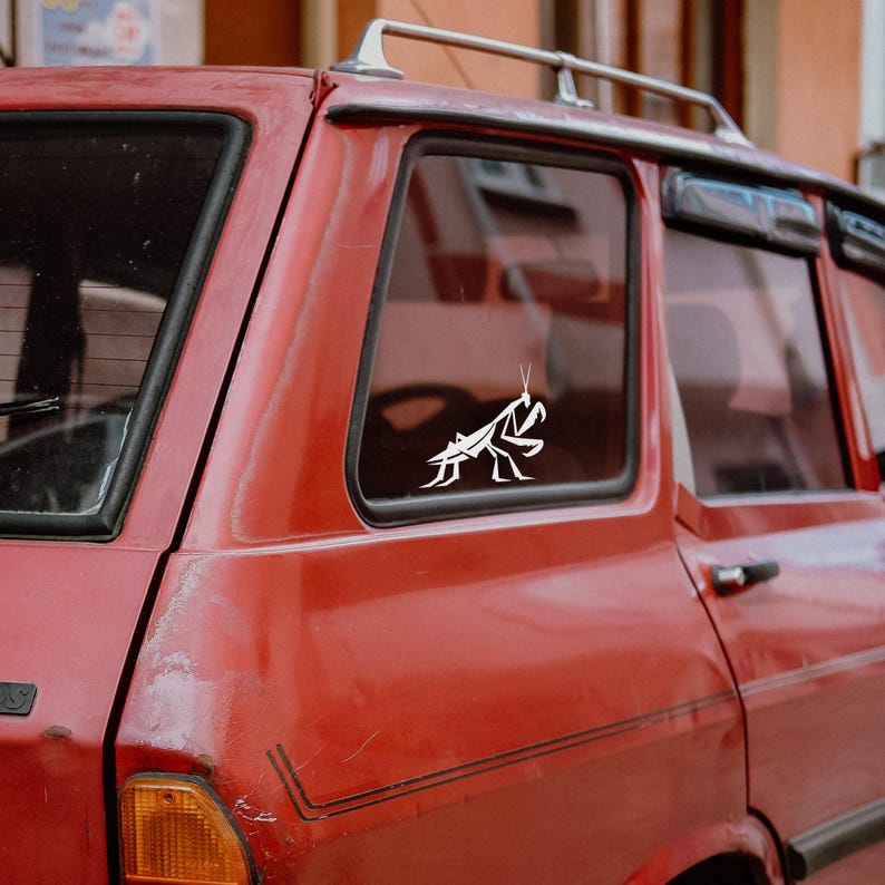 2x Praying Mantis Decals, Small Insect Sticker, Car Accessories, Nature ...
