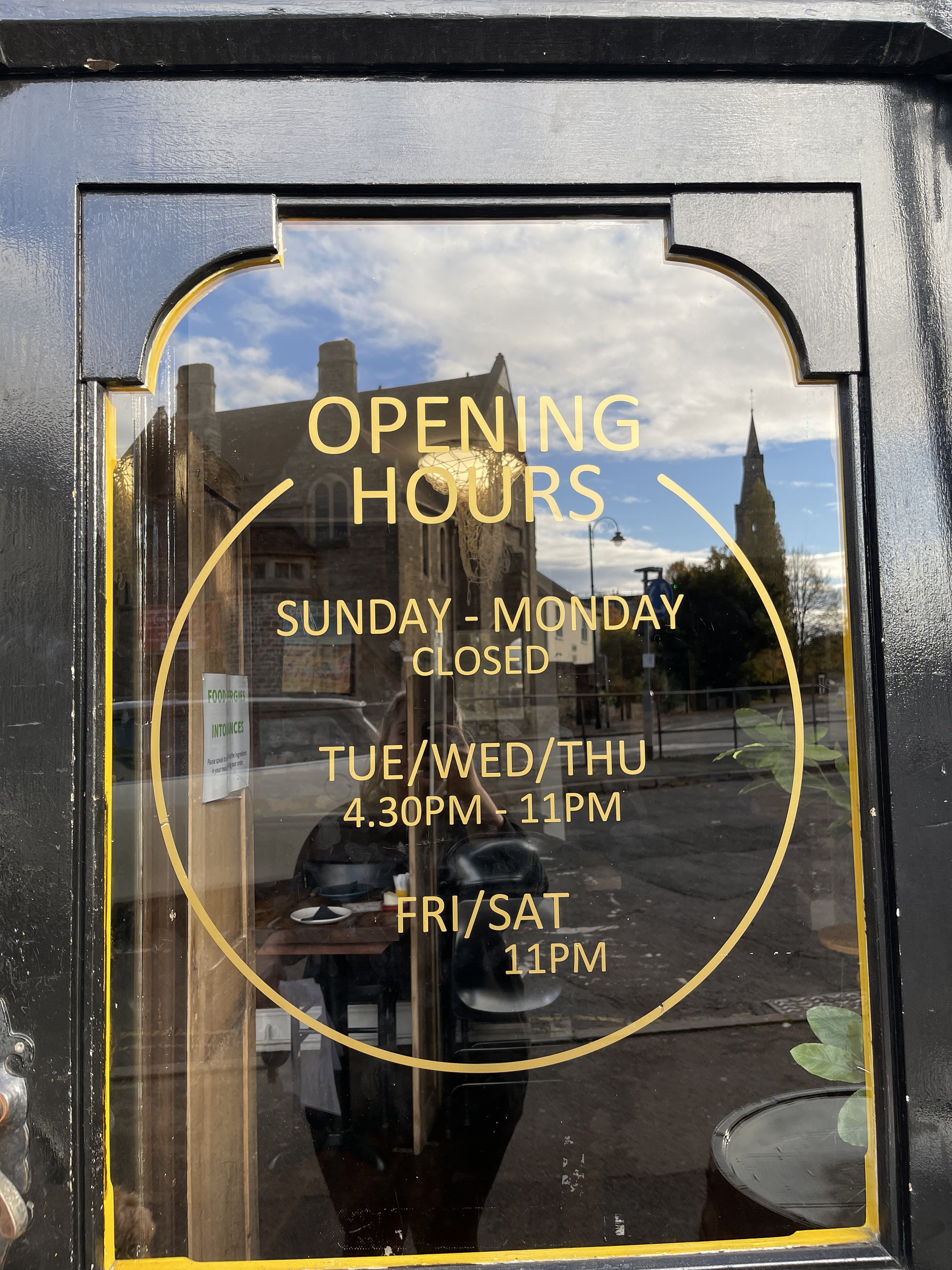 Opening Hours Sign. Gold Lettering Sign, Storefront Hours Sign, Store ...