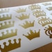 20 Gold Crown Stickers, Vinyl Stickers, Gold Envelope Seals, Princess ...