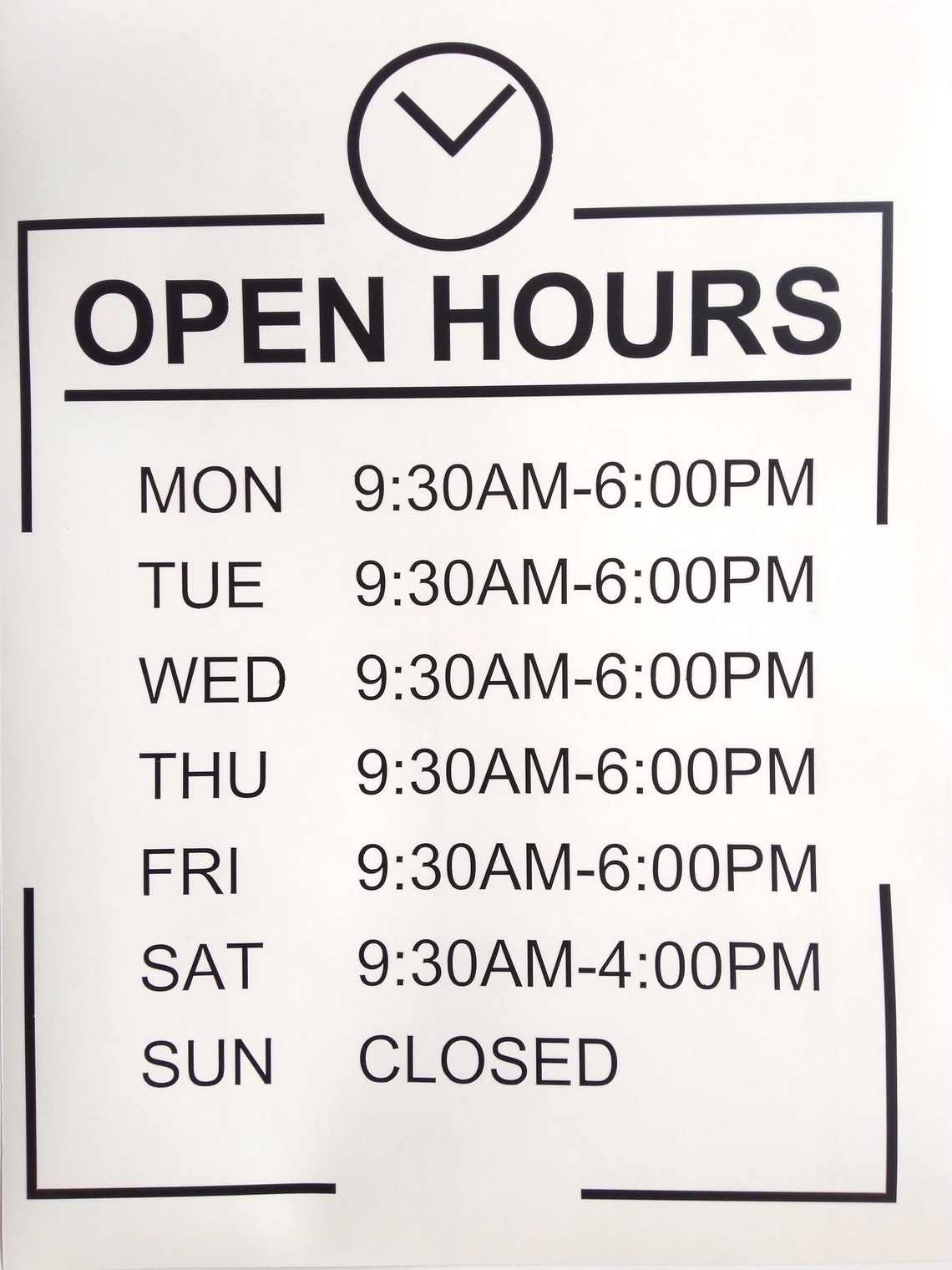 Custom Open Hours Sign Customizable Sign Store Opening - Etsy