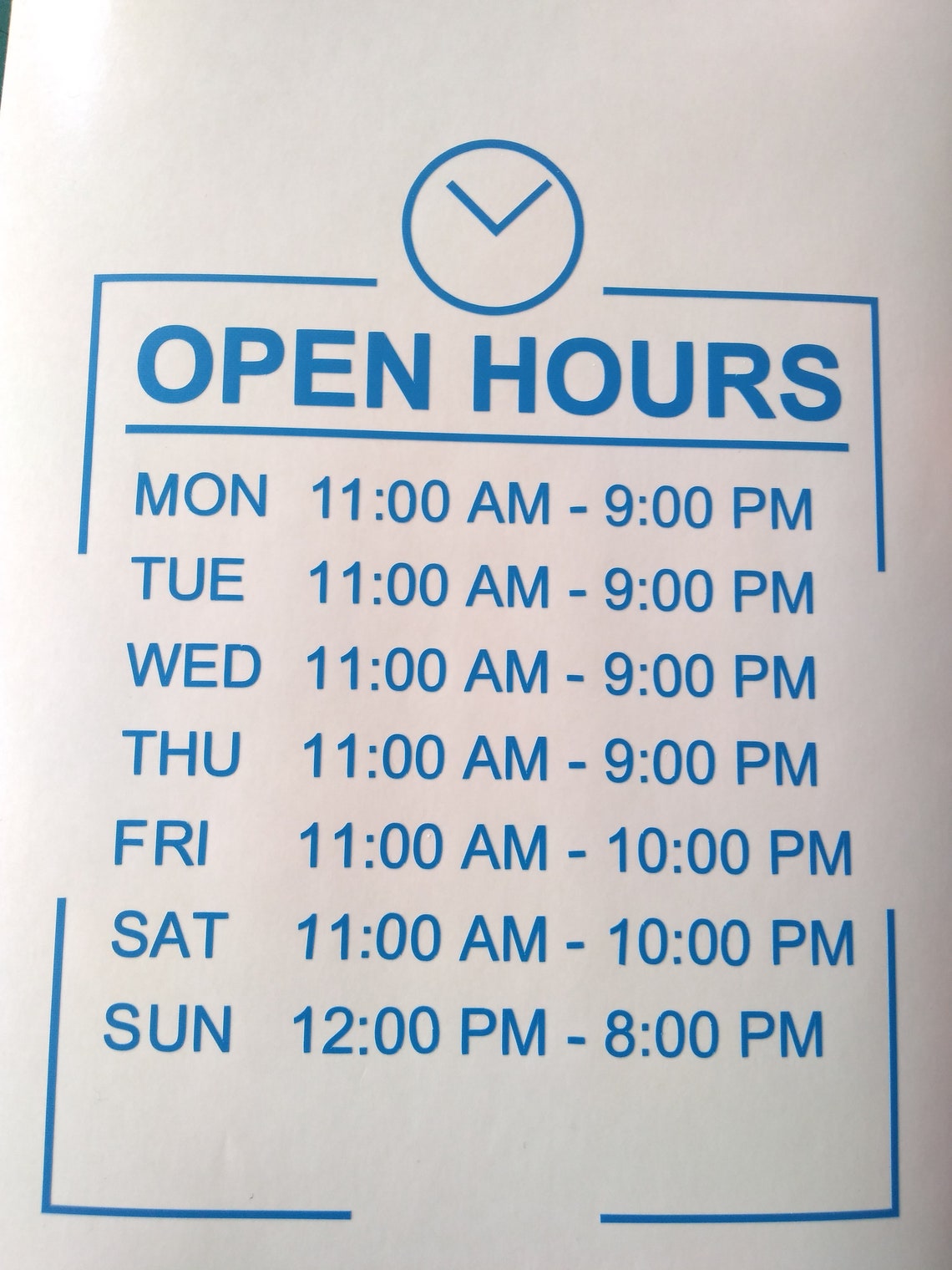 Custom Open Hours Sign Customizable Sign Store Opening - Etsy