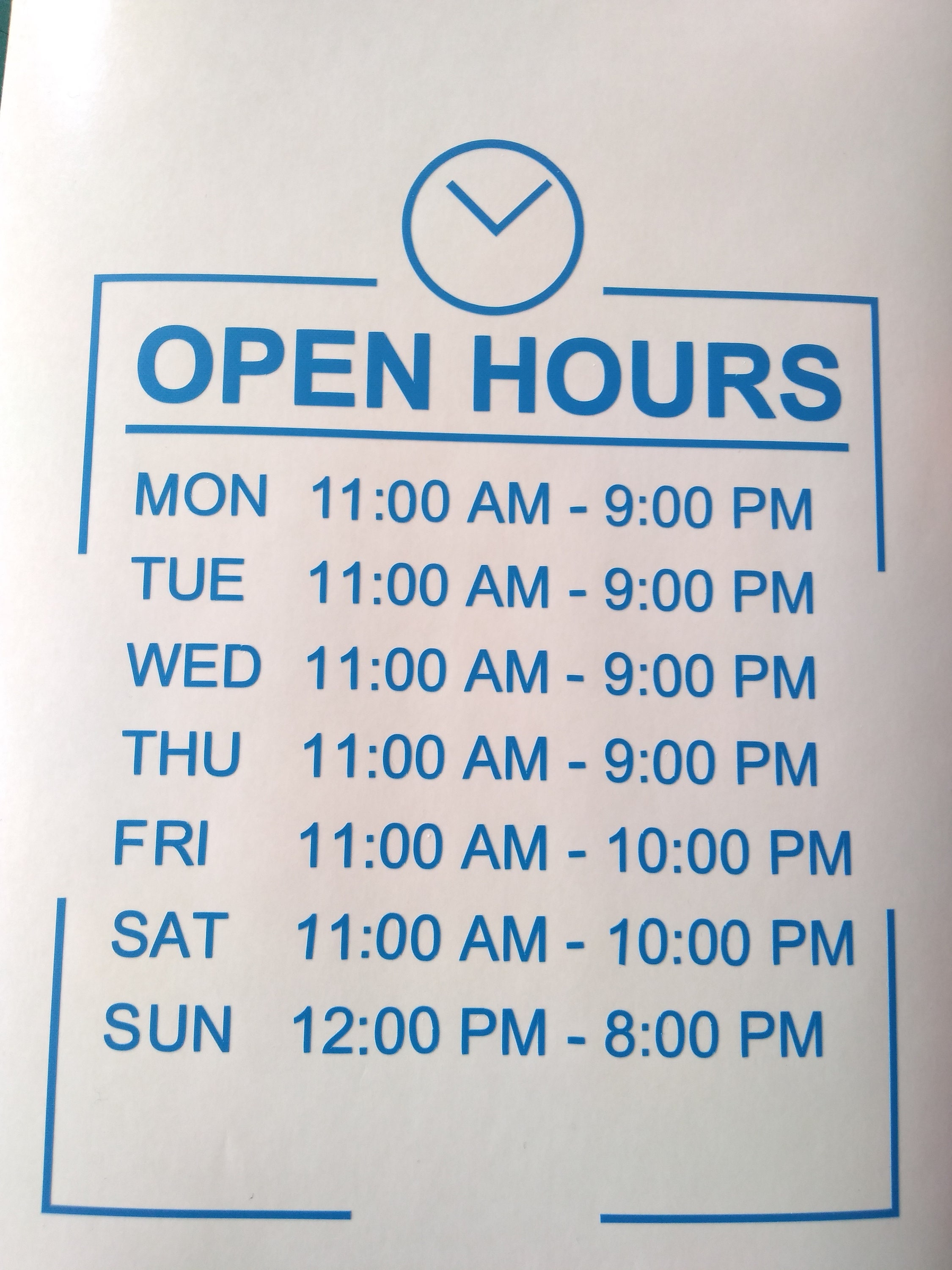Custom Open Hours Sign Customizable Sign Store Opening - Etsy