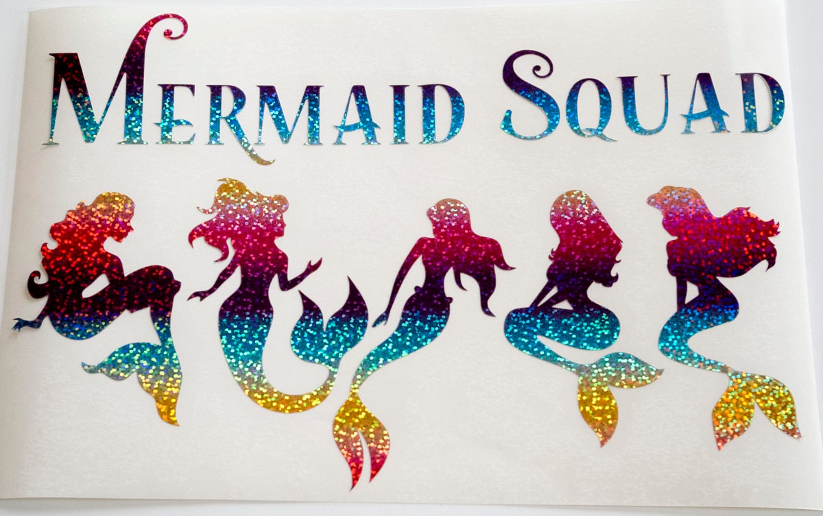Mermaid Squad Shirt Iron On, Mermaid Glitter Designs, Mermaid Squad ...