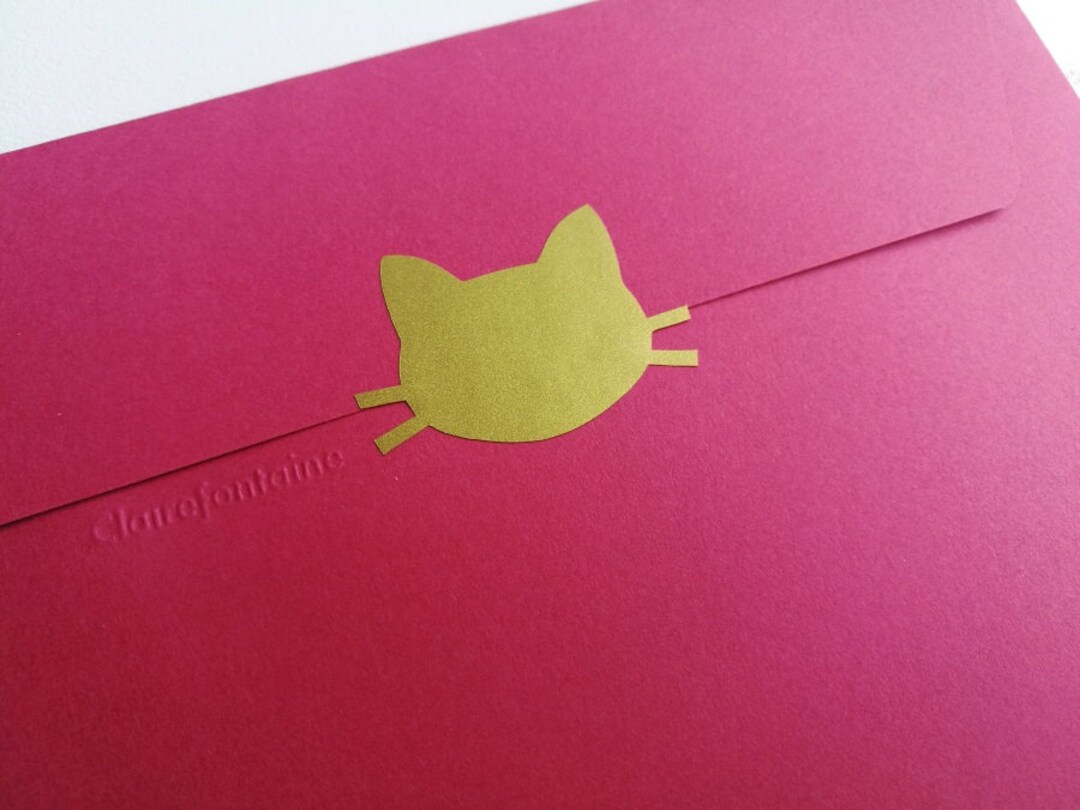 20 Cat Stickers, Cat Labels, Kitten Envelope Seals, Gift Wrapping ...