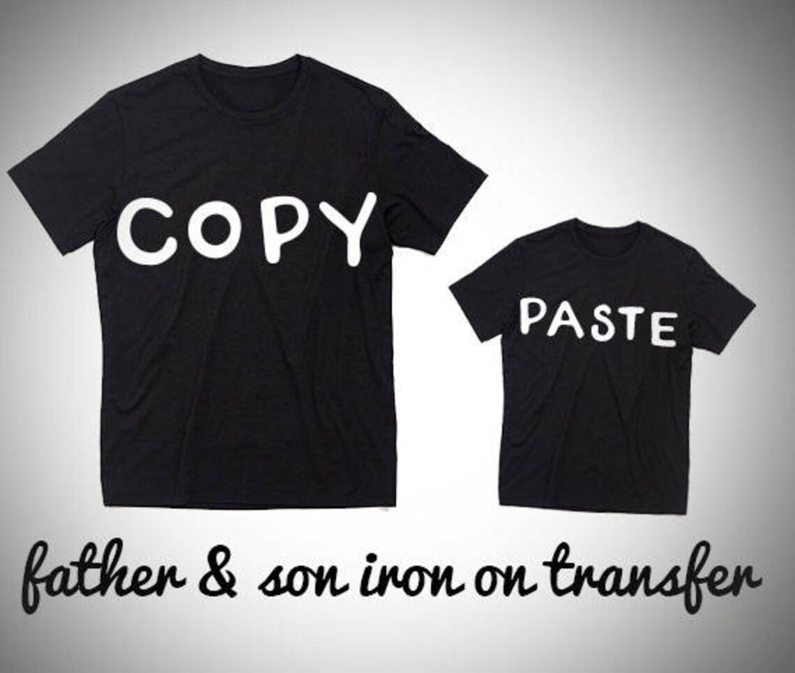 Copy - Paste Father Son Heat Transfers, Iron on Decals for Matching ...