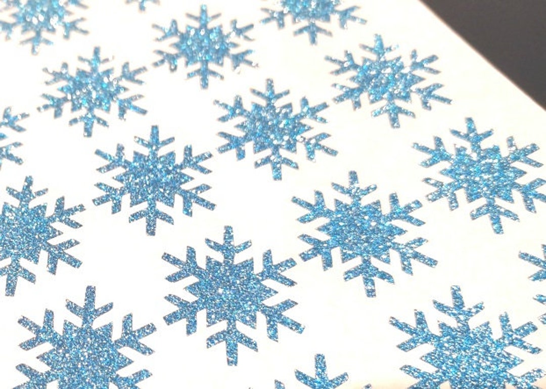 20 Snowflake Stickers Glitter Gold or Silver Christmas Envelope ...