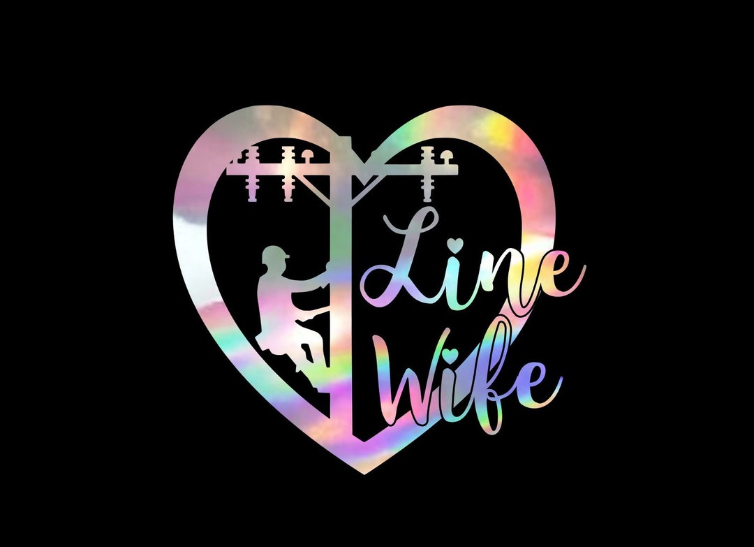Iridescent Decal Line Wife, Line Wife Holographic Sticker for Car or ...