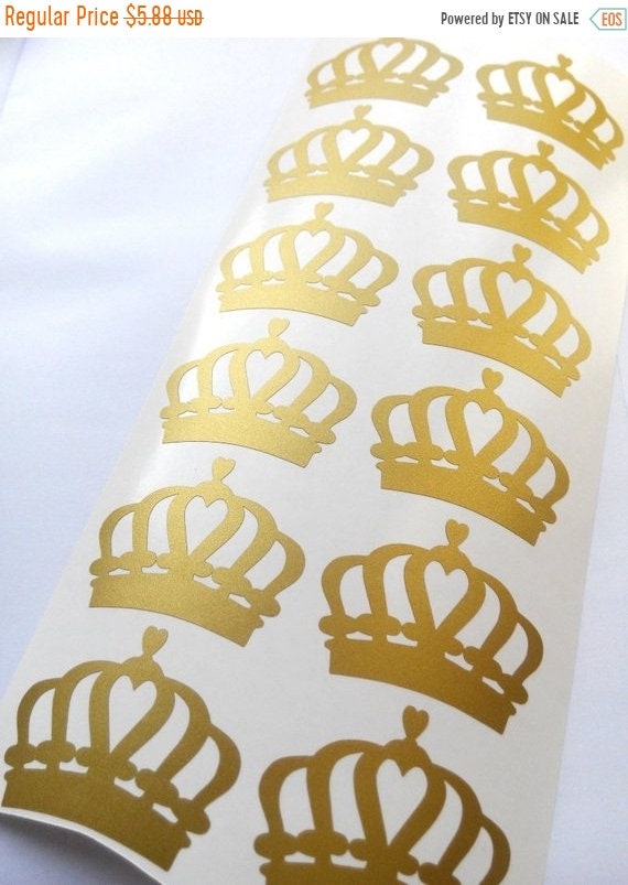 10pcs Gold Crown stickers Vinyl Stickers princess party | Etsy