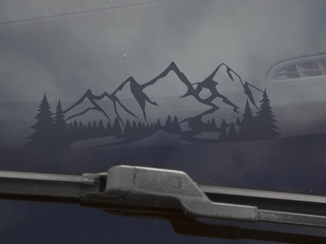 Car Windshield Sticker, Forest Sticker for Front Windshield Black ...