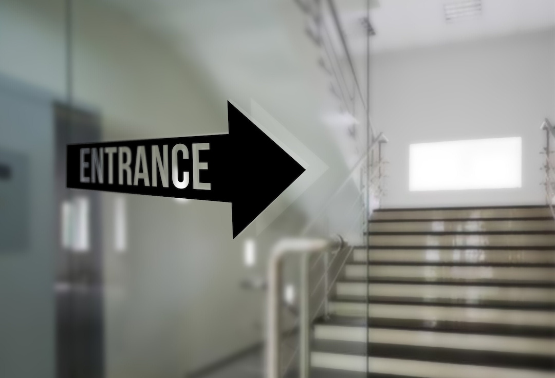 Entrance Arrow Decal, Entrance Direction Sticker, Pointing Arrow Window ...