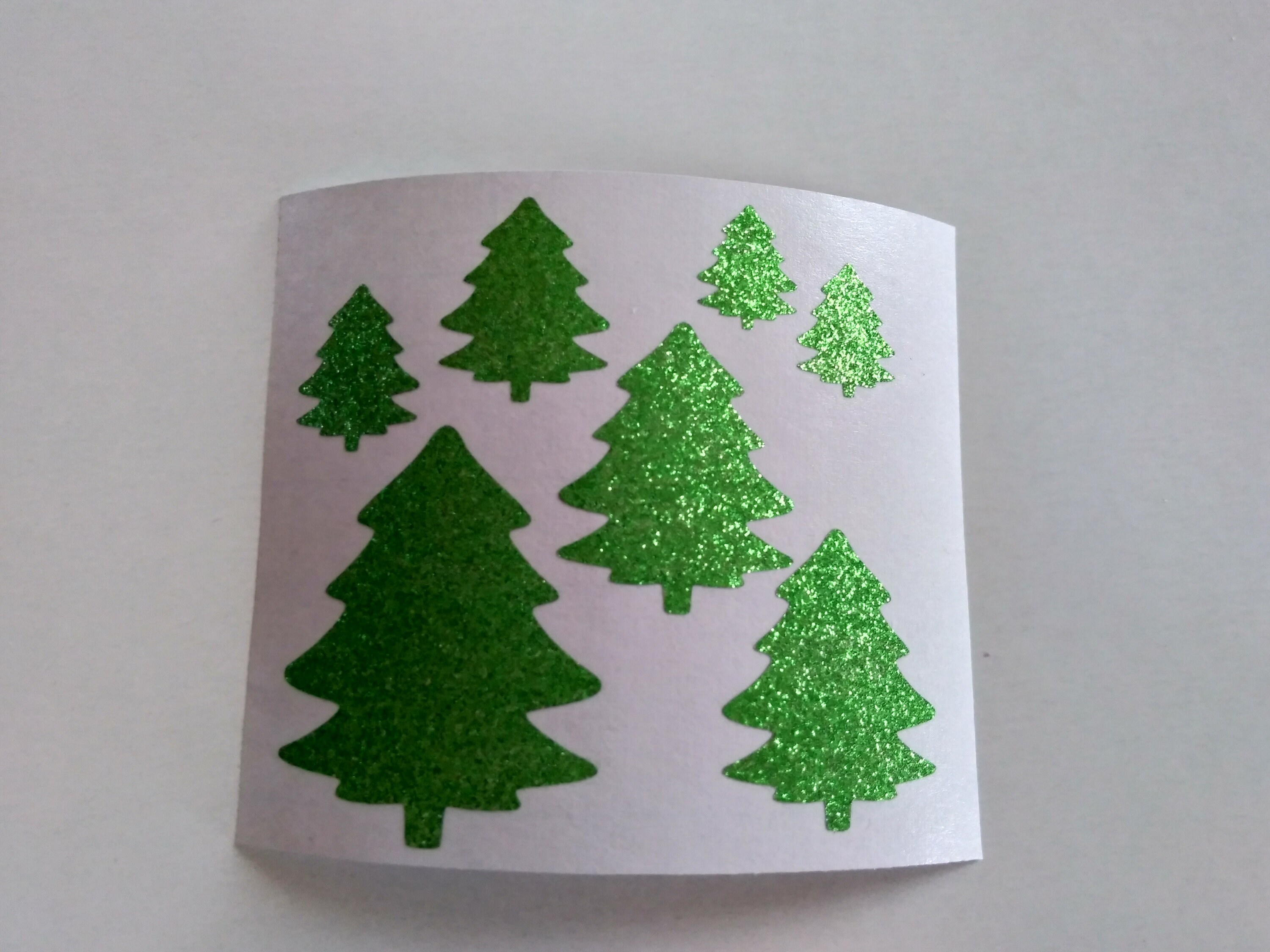 Set of 28 Glitter Christmas Tree Stickers, Holiday Envelope Stickers ...