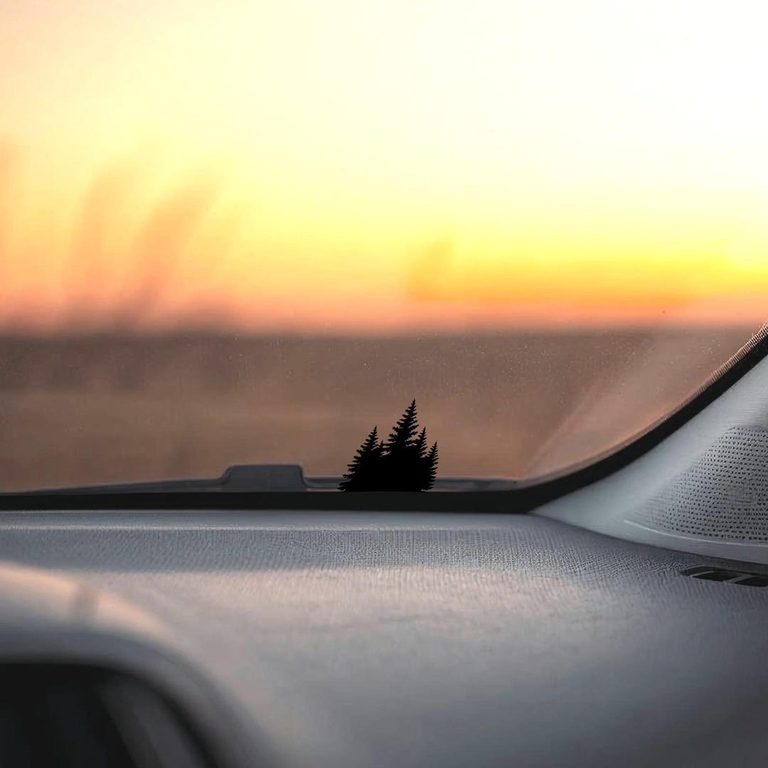Pine Trees Decal, Small Woods Sticker, Rear View Mirror Decal for Car ...