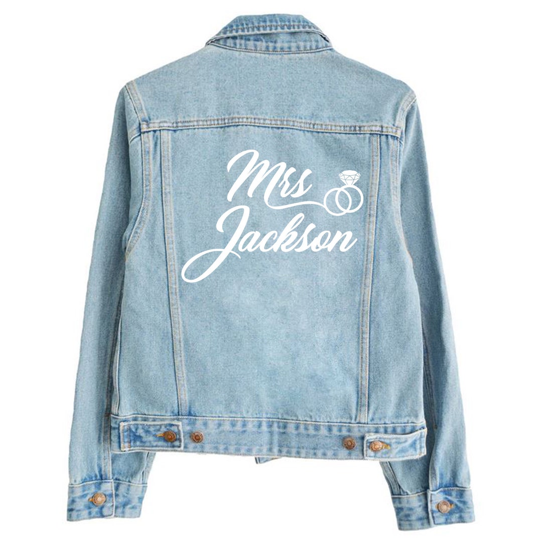 Custom Bride Denim Jacket Iron On. Customizable Mrs Jean Jacket ...