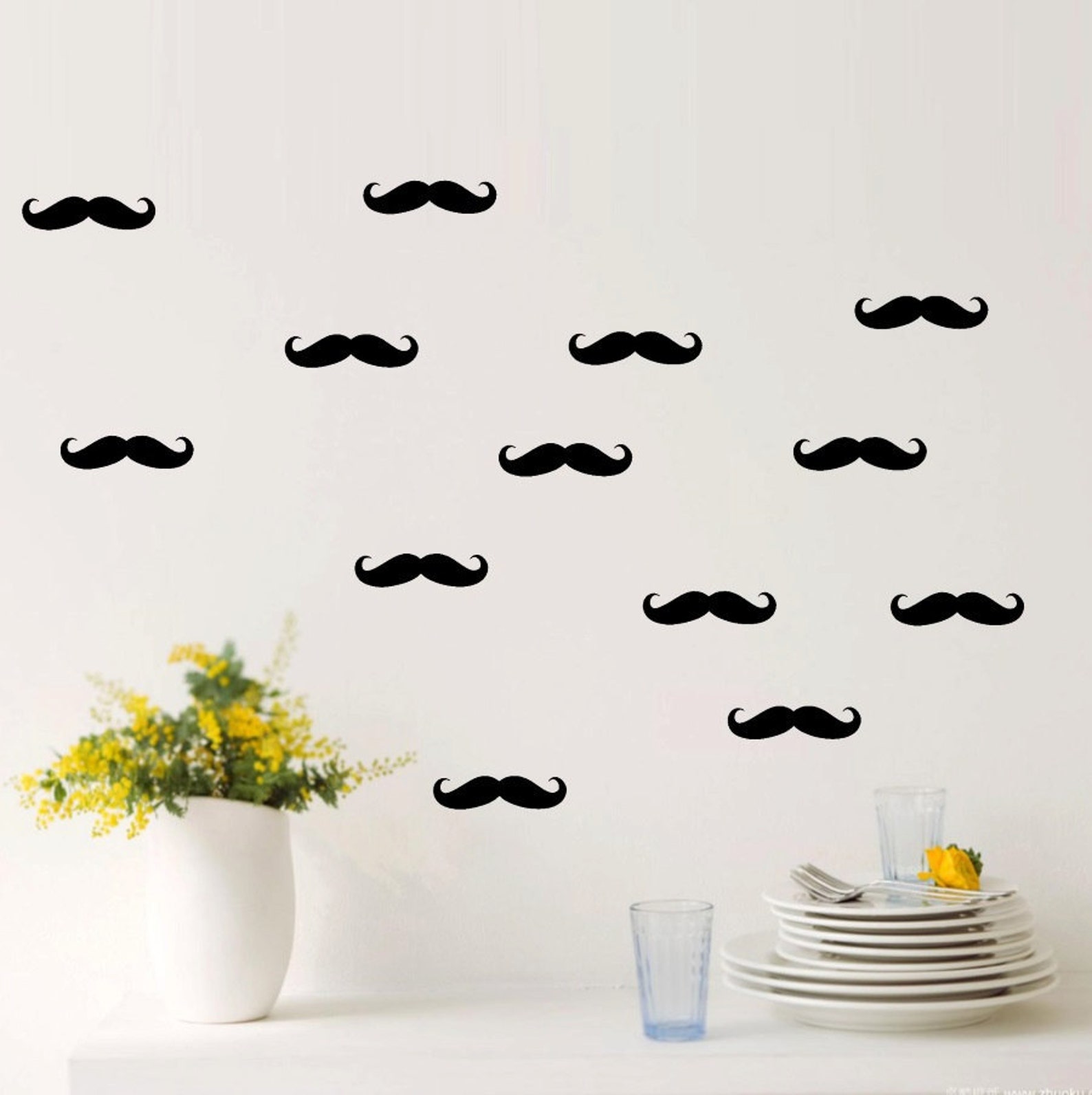 100 Moustache Stickers Mustache Wall Decals Repeatable - Etsy
