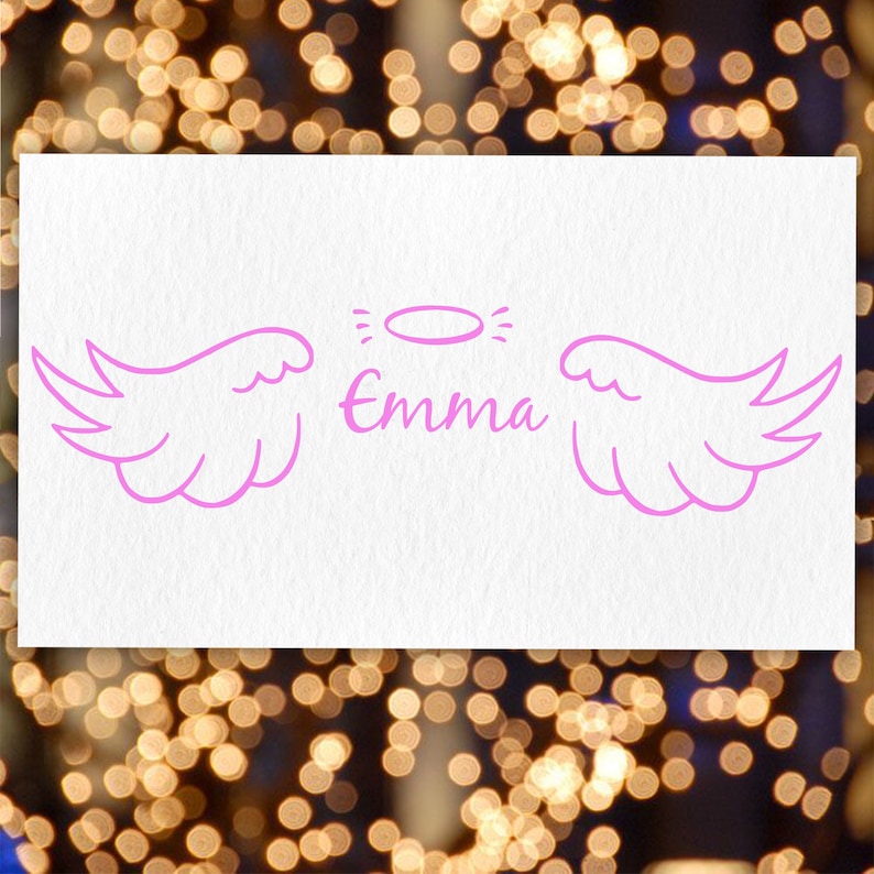 Custom Angel Wings Decal, Personalized Christmas Decal, Little Angel ...