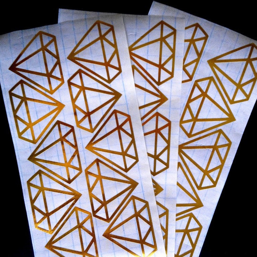 12 Gold Diamond Sticker, Diamond Sticker, Bachelorette Party Envelope ...
