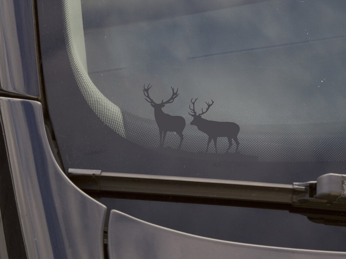 Deers Car Windshield Decal, Removable Sticker for Windscreen, Two Deers ...