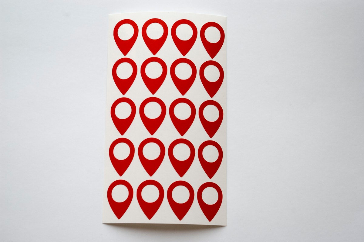 20 Map Marker Stickers Traveling Markers Map Route Stickers | Etsy