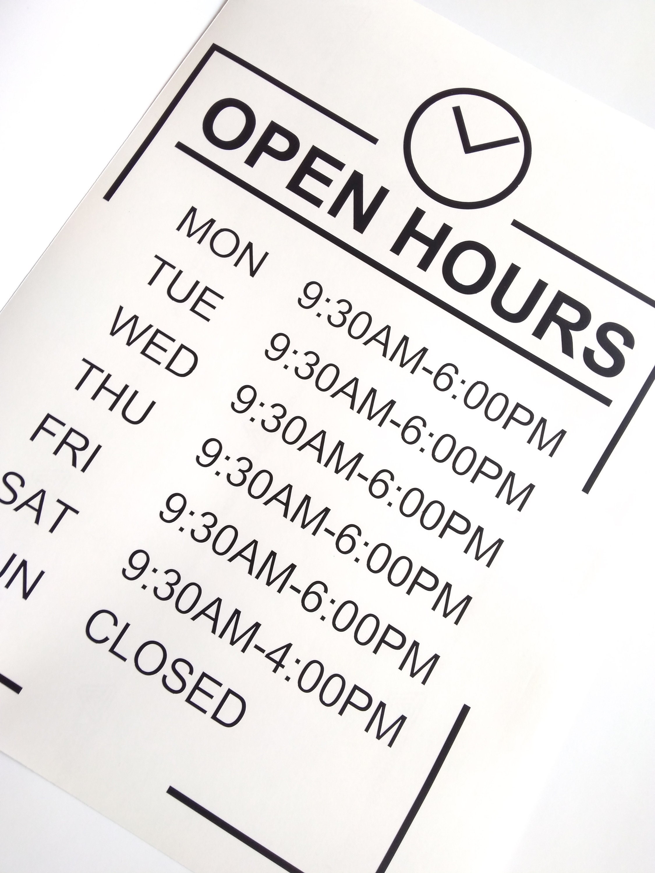 Custom Open Hours Sign customizable sign store opening | Etsy