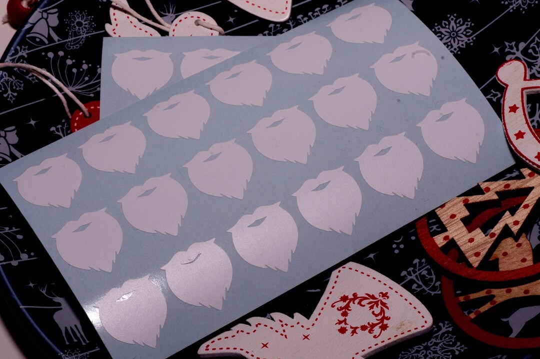 20 Santa's Beard Stickers, Minimalist Santaclaus Stickers, Gift ...