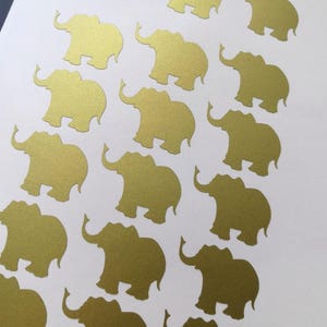 30 Gold Elephant Stickers, Elephant Wall Decal, Safari Theme Birthday ...