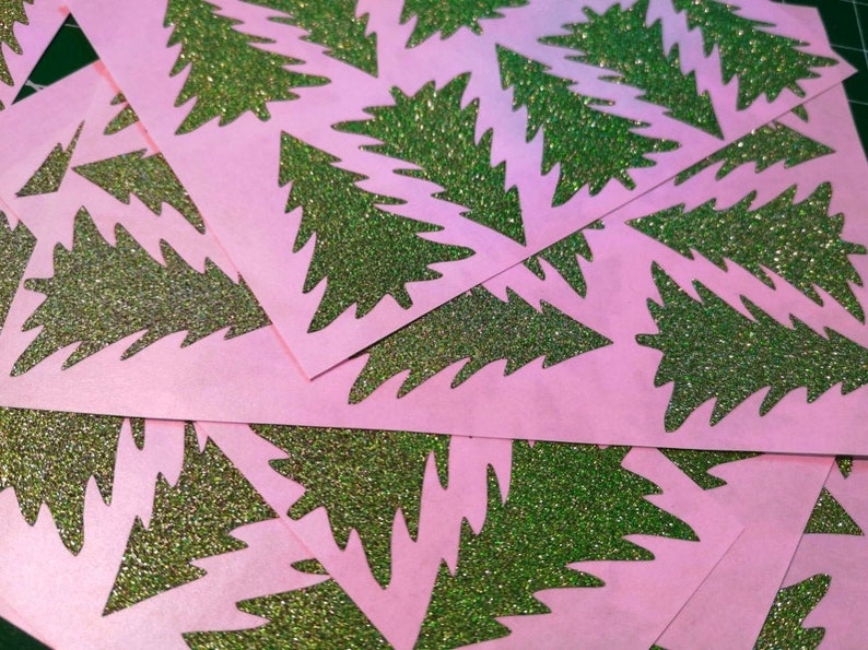 20 Glitter Gold or Silver Christmas Tree Stickers Holiday | Etsy