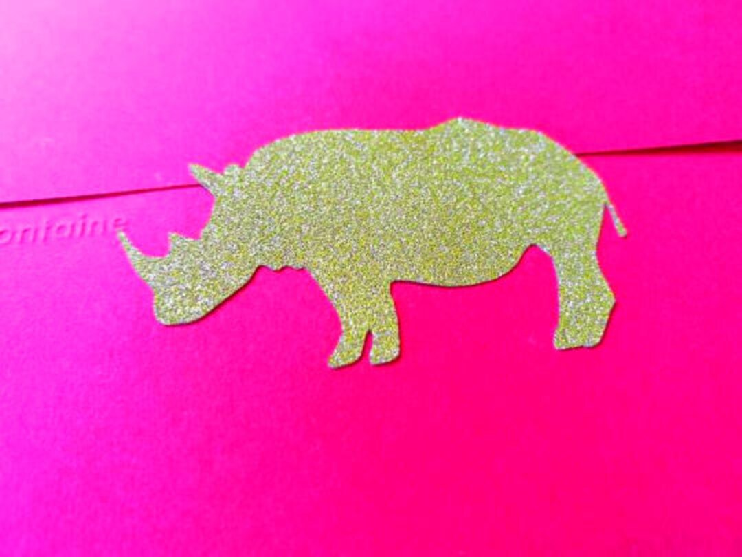 20 Rhino Stickers, Safari Party Decor, Safari Birthday, Gold Glitter ...