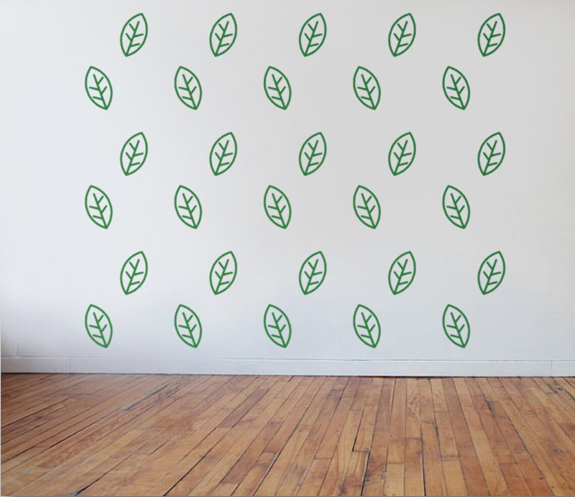 Set of 12 Leaves Wall Decals Tree Leaves Stickers Wall Decal | Etsy