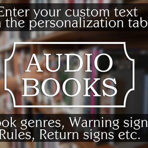 Custom Library Sign / Reading Hall Sign, Vinyl Decal for Organizing ...