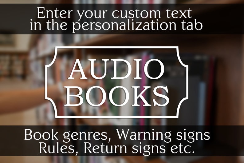 Custom Library Sign / Reading Hall Sign, Vinyl Decal for Organizing ...