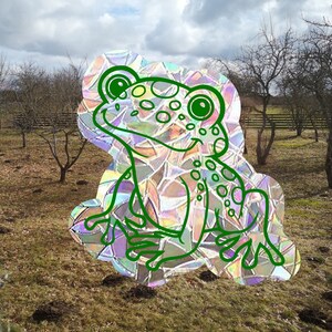 Frog Suncatcher, Cute Frog Window Decal, Window Cling Rainbow Maker ...