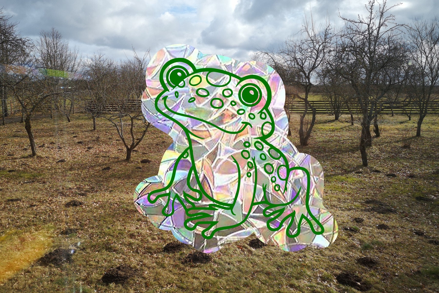 Frog Suncatcher, Cute Frog Window Decal, Window Cling Rainbow Maker ...
