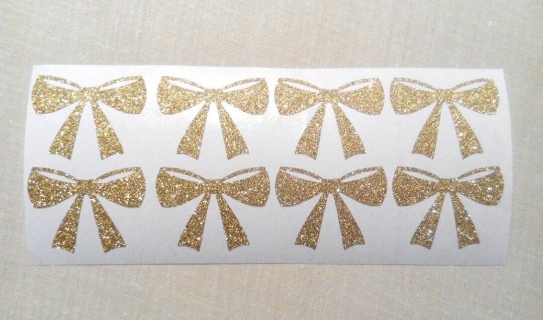 20 Glitter Bow Stickers, Baby Shower Decor, Birthday Invitation Decor ...