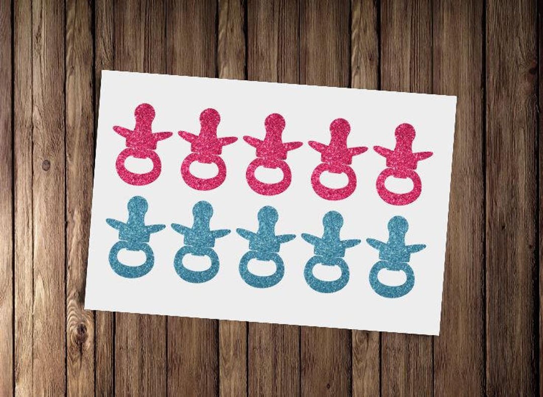 20 Baby Pacifier Stickers, Baby Shower Glitter Envelope Seals, 1st ...
