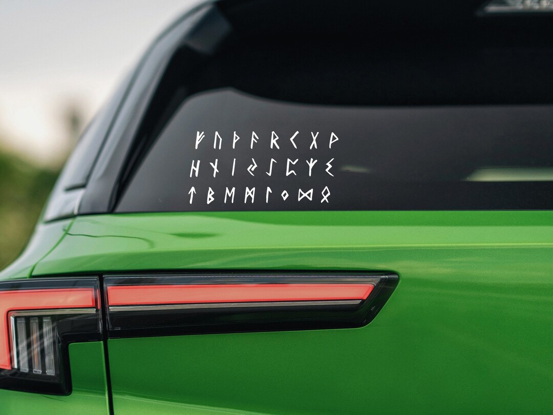 Norse Rune Decal, Full Alphabeth Car Window Sticker, Removable Vinyl ...