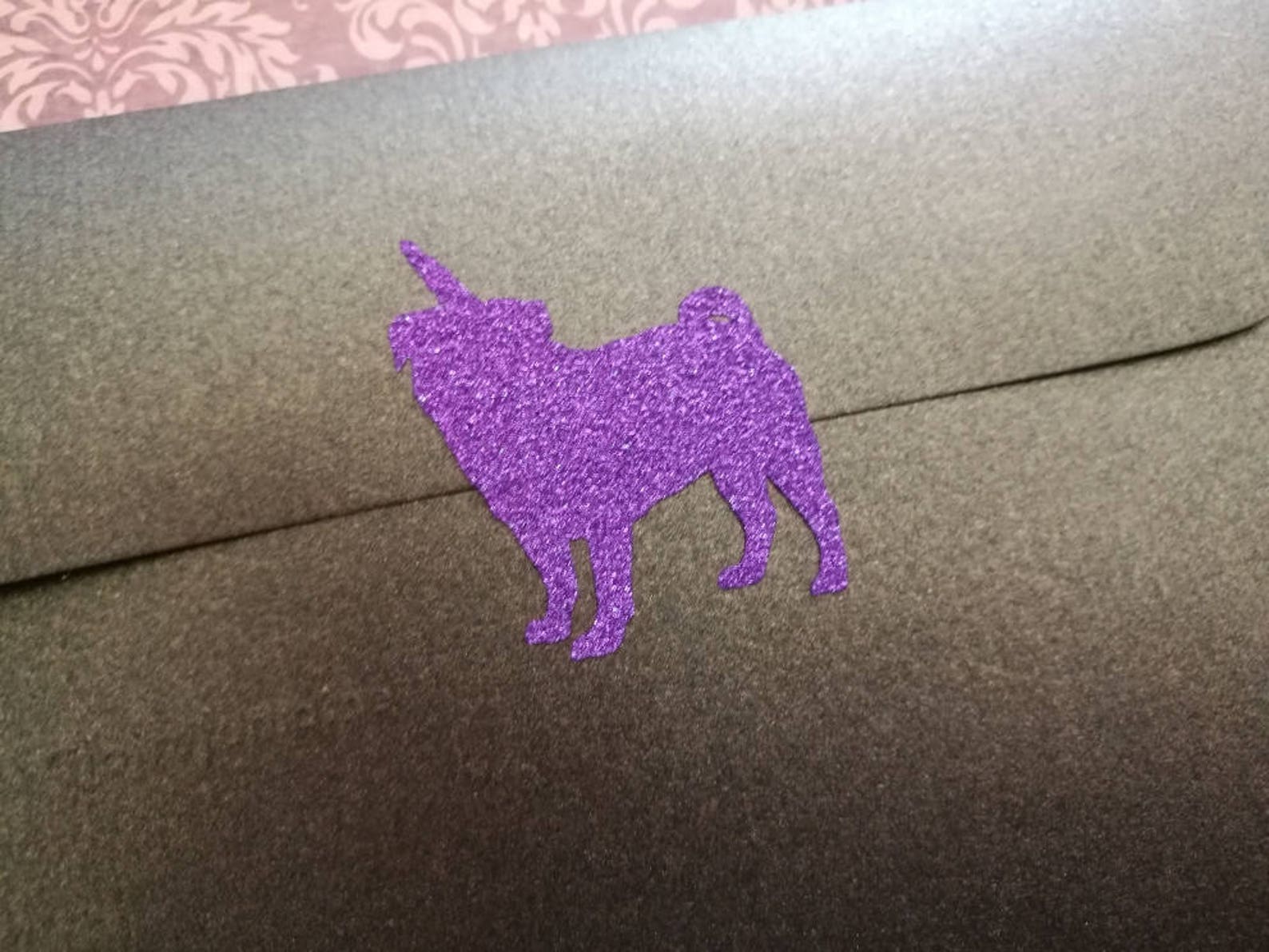 20 Pug Stickers, Glitter Unipug Envelope Seals, Glitter Decor for ...