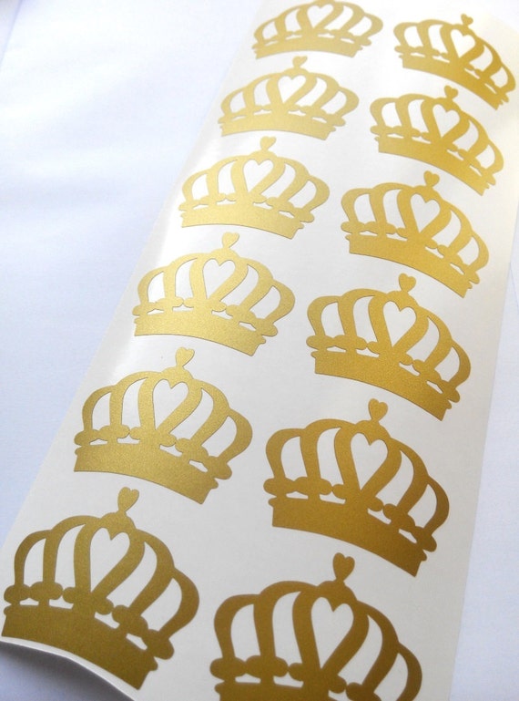 10pcs Gold Crown Stickers Vinyl Stickers Princess Party - Etsy