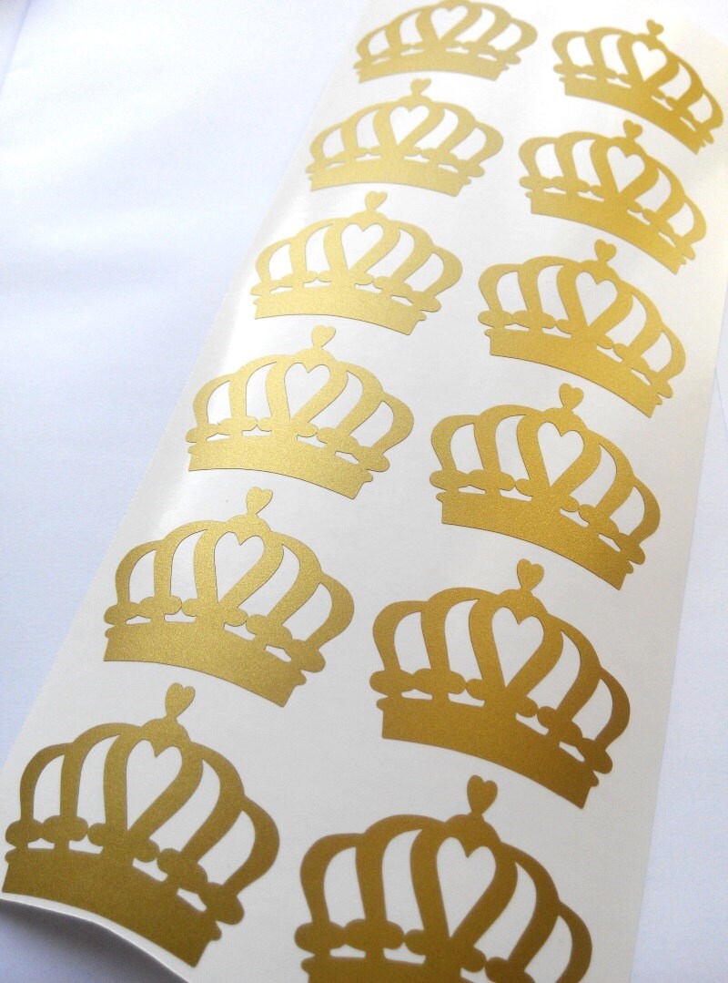 10pcs Gold Crown Stickers Vinyl Stickers Princess Party - Etsy