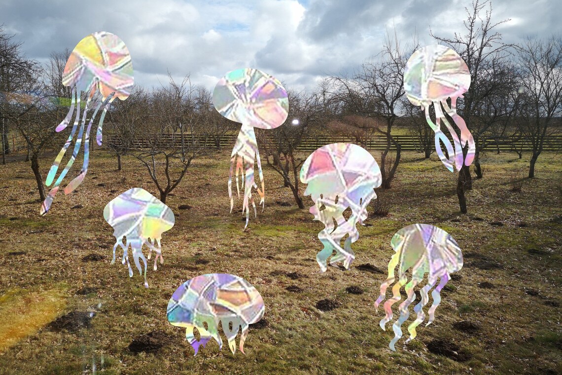 7 Jellyfish Suncatcher Jellyfish Window Decal Rainbow Maker - Etsy