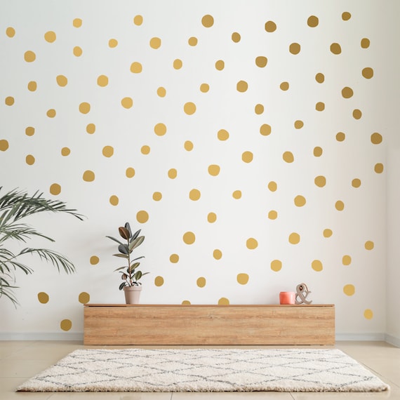 100 Polka Dots Stickers Hand Drawn Dots Confetti Wall - Etsy