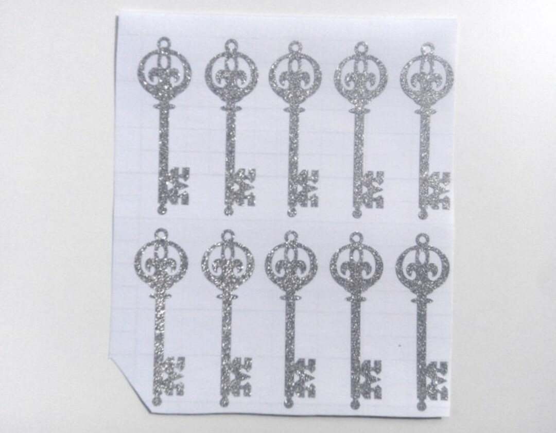 10 Glitter Key Stickers, Wedding Party Decor, Envelope Seals, Gold or ...