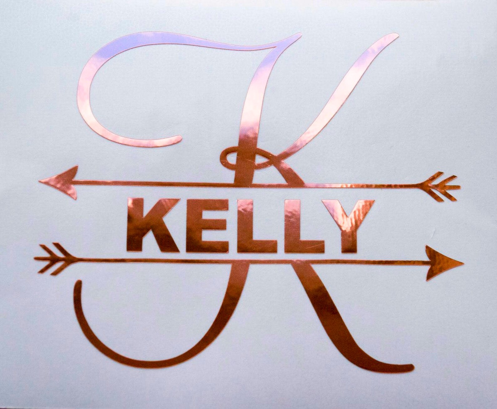 Rose Gold Name Decal, Gold Foil Custom Monogram, Rose Gold Custom Name ...