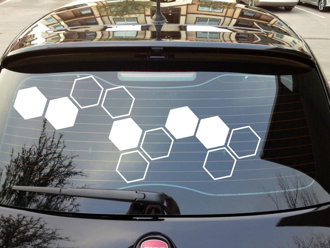 Car Livery Decals, Jdm Hexagons Car Window Sticker, Racing Vinyl Decal ...