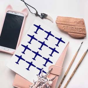 20 Retro Plane Stickers, Airplane Stickers, Planner Flight Sticers ...