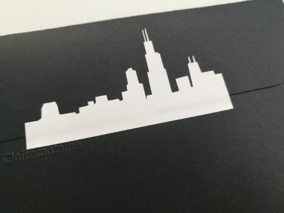 20 Chicago Skyline Stickers, Chicago Labels, Gold Envelope Seals ...