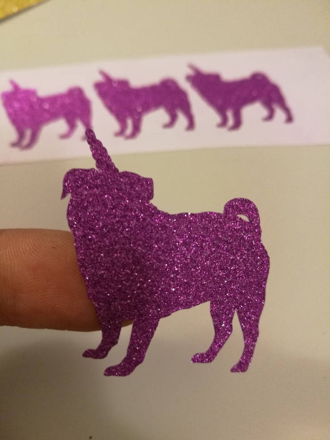 20 Pug Stickers, Glitter Unipug Envelope Seals, Glitter Decor for ...