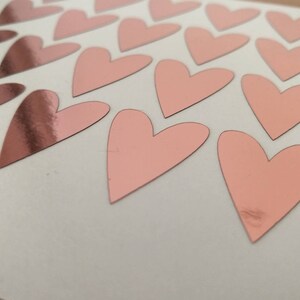 20 Rose Gold Foil Heart Stickers, Gold Foil Envelope Seals, Heart ...