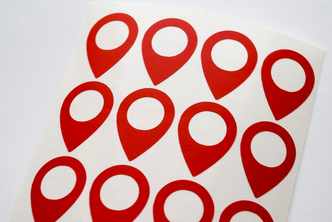 20 Map Marker Stickers, Traveling Markers, Map Route Stickers, Hiking ...